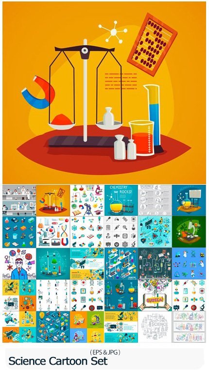 Science Cartoon Set | visualstorms