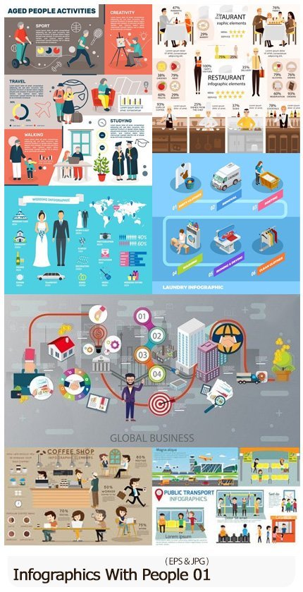Vectors Infographics With People 01 | visualstorms