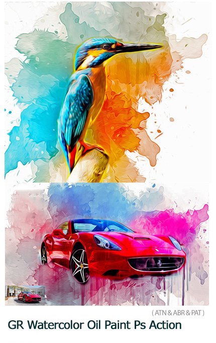Watercolor Oil Paint Photoshop Action | visualstorms
