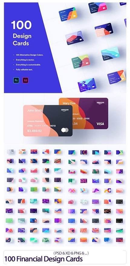 100 Financial Virtual Design Cards | visualstorms