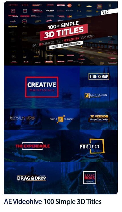 100 Simple 3D Titles | visualstorms 100 Simple 3D Titles