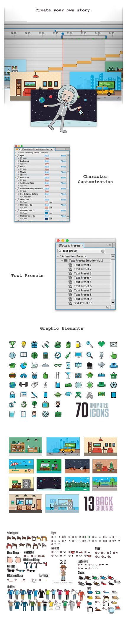 Outline Character Explainer Toolkit | visualstorms visualstorms