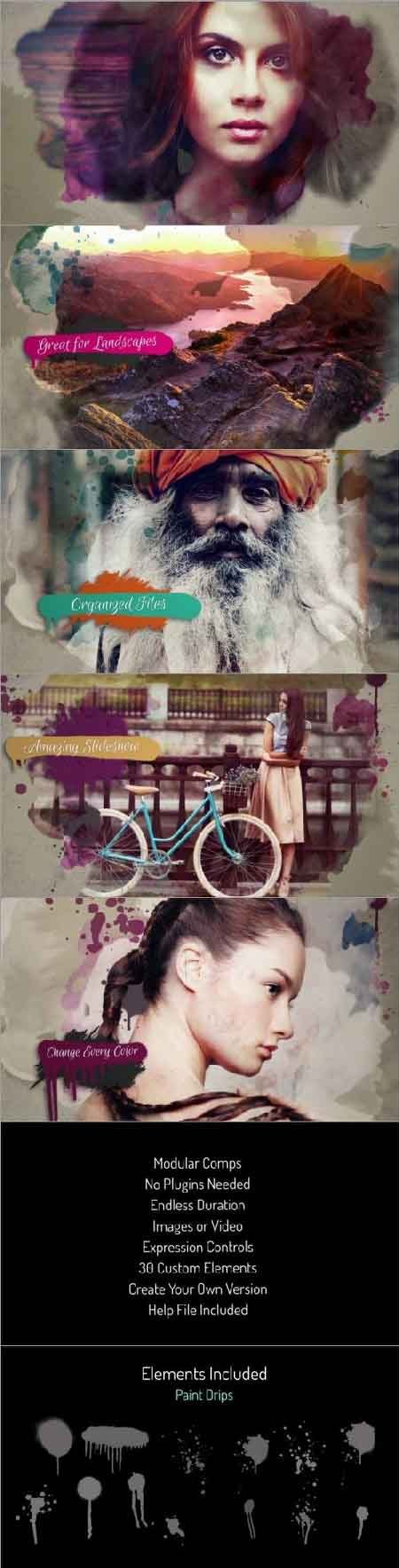 Watercolor And Paint Drip Package | visualstorms