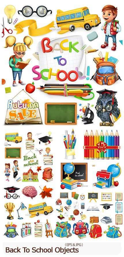 Back To School Objects Vectors | visualstorms visualstorms