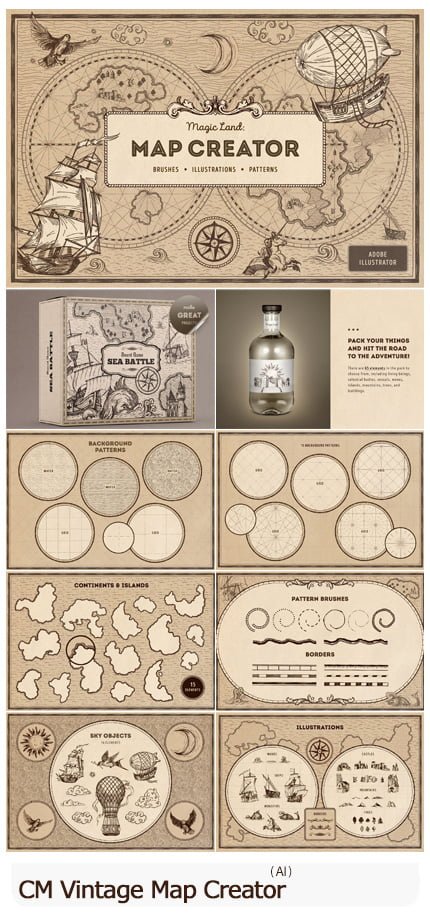 CM Magic Lands Vintage Map Creator | visualstorms