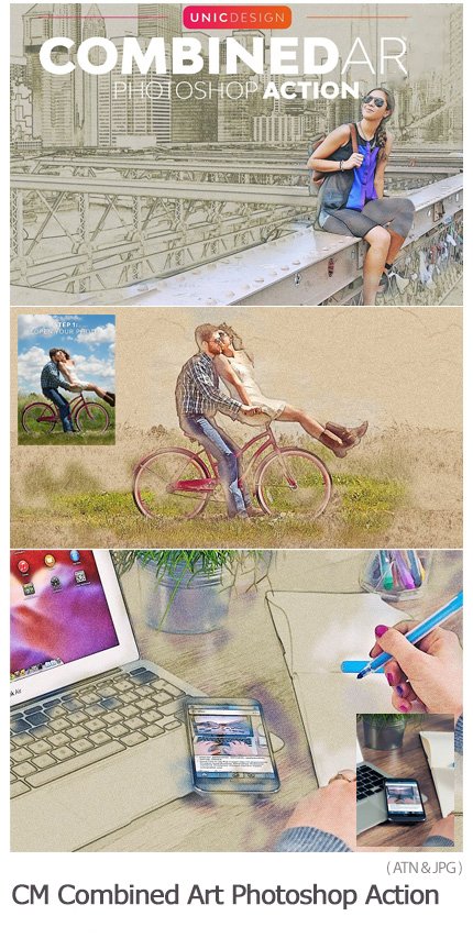 Combined Art Photoshop Action | visualstorms visualstorms