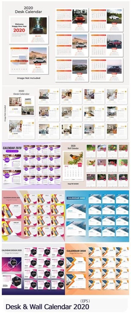Desk And Wall Calendar 2020 Pack V1 | visualstorms