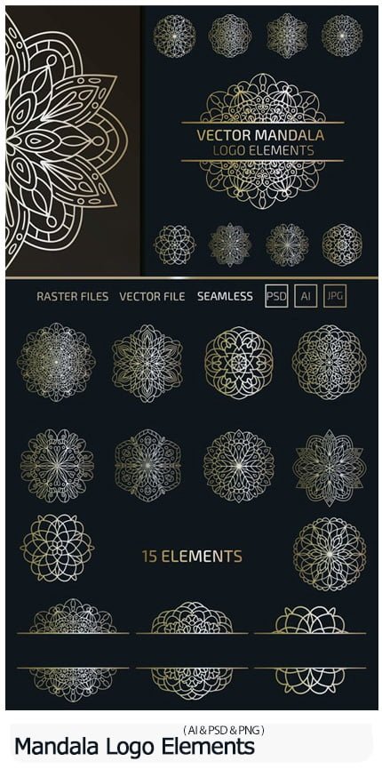 Mandala Logo Vector Elements | visualstorms