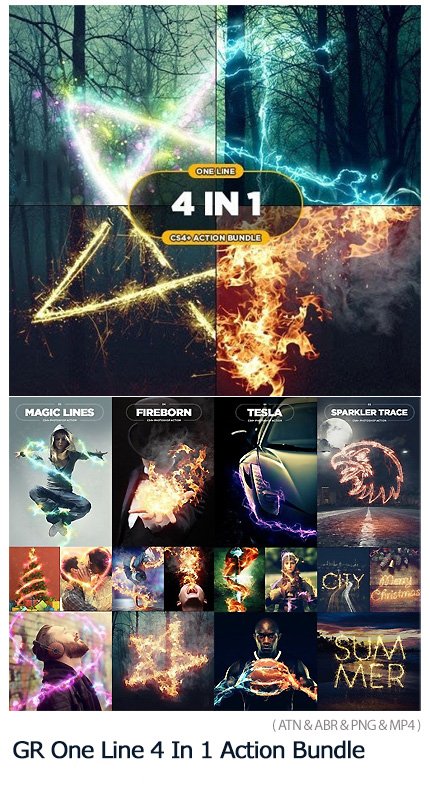 One Line 4 In 1 Action Bundle | visualstorms visualstorms