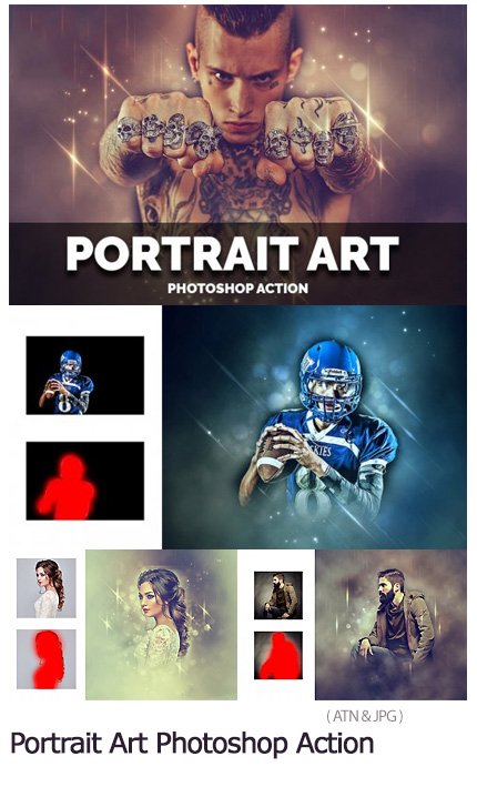 portrait art photoshop action | visualstorms visualstorms