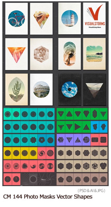 CM 144 Photo Masks Vector Shapes | visualstorms