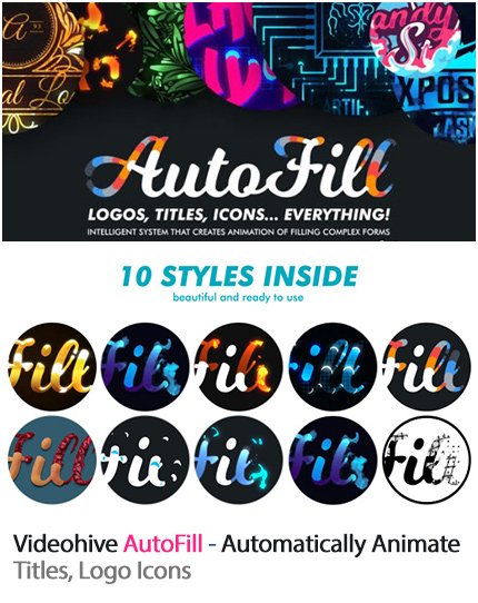 autofill automatically animate titles logo icons | visualstorms