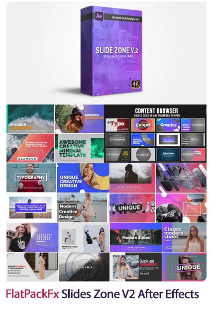 FlatPackFx Slides Zone V2 After Effects | visualstorms