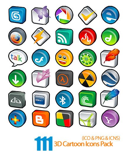 3D Cartoon Icons Pack | visualstorms 3D Cartoon Icons Pack
