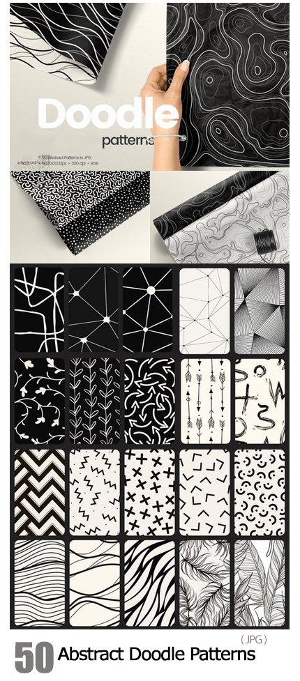 50 Abstract Doodle Seamless Patterns | visualstorms
