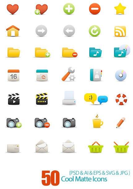 50 Cool Matte Icons | visualstorms