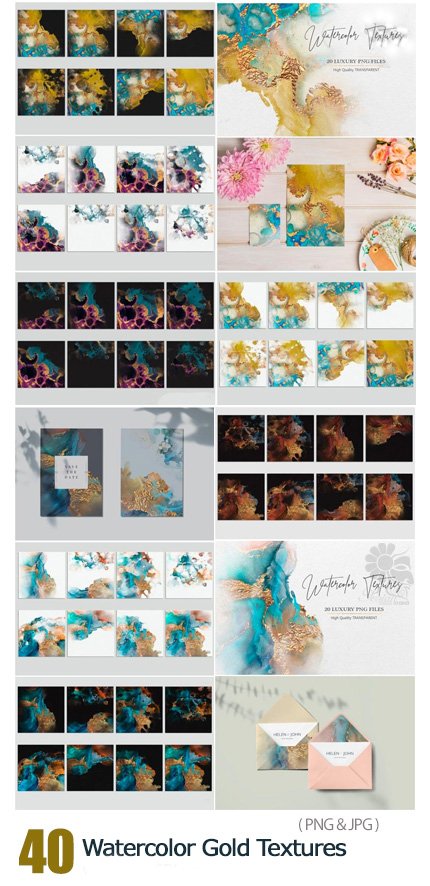Watercolor PNG Gold Textures | visualstorms visualstorms