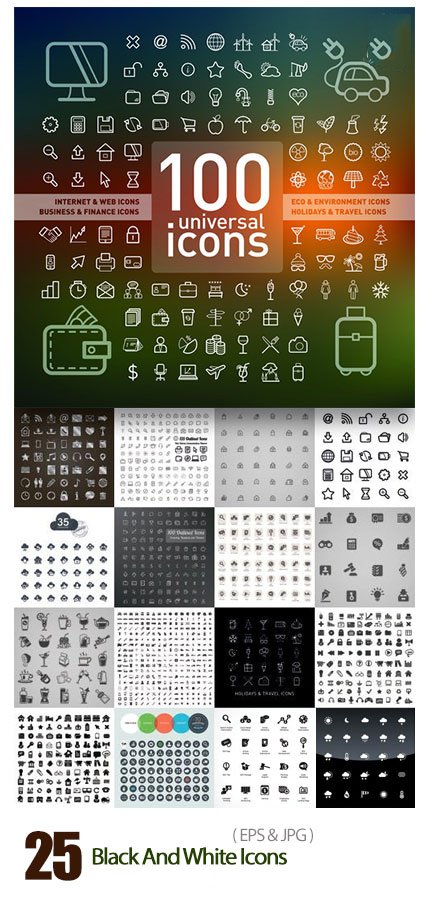 Black And White Icons 02 | visualstorms Black And White Icons 02