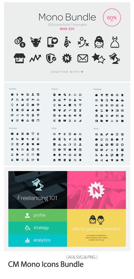 CM Mono Icons Bundle | visualstorms CM Mono Icons Bundle