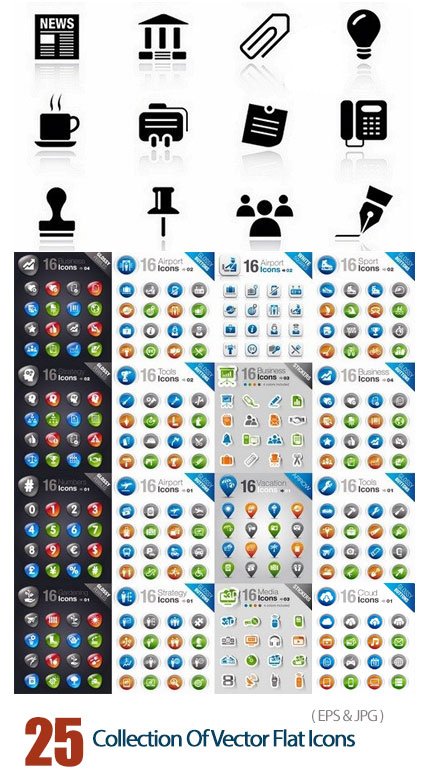 Collection Of Vector Image Various Flat Icons | visualstorms