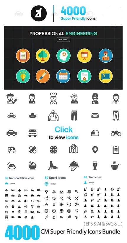 CreativeMarket 4000 Super Friendly Icons Bundle | visualstorms