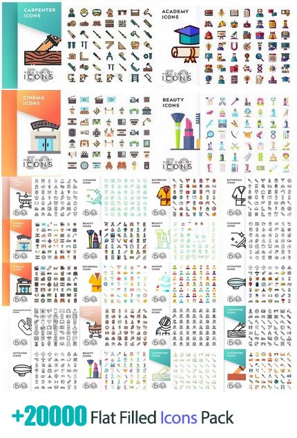 Flat Filed Icons Pack | visualstorms Flat Filed Icons Pack