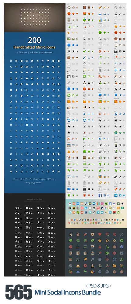 Mini Social Icons Bundle | visualstorms Mini Social Icons Bundle