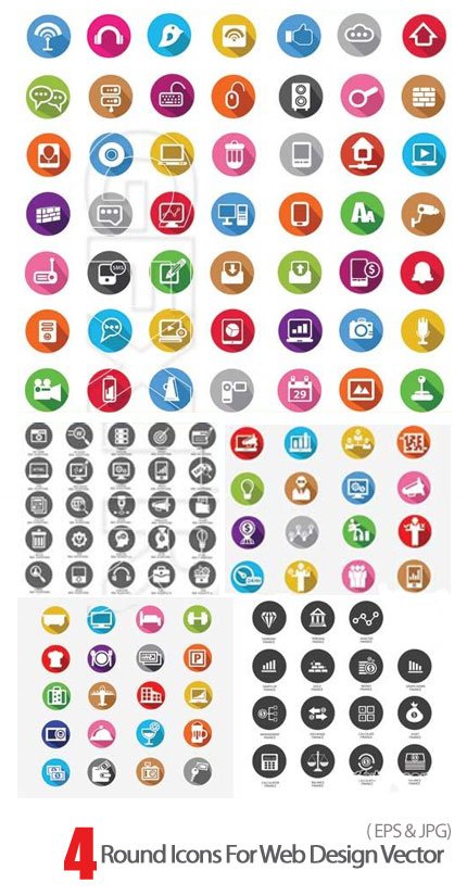 Round Icons For Web Design Vector | visualstorms