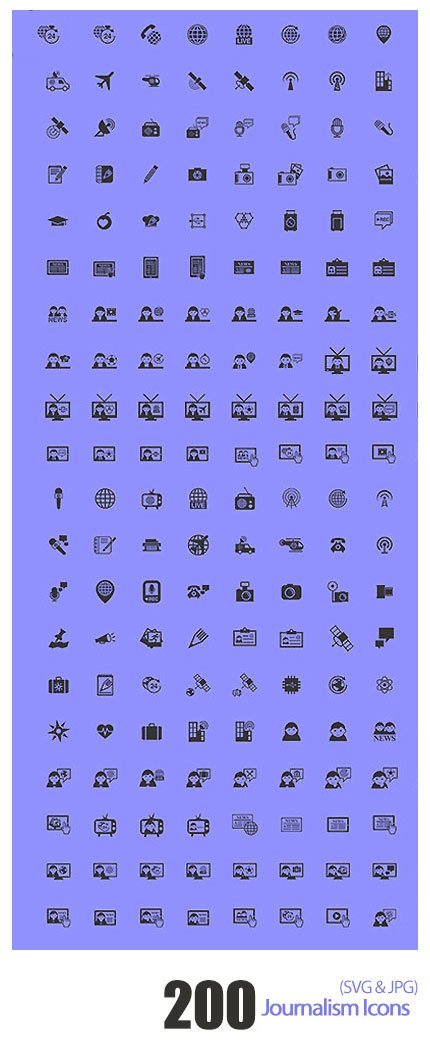 Web Icons 200 Journalism Icons | visualstorms visualstorms