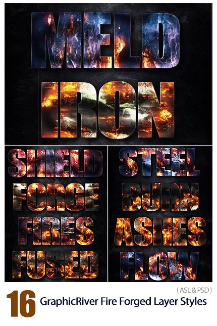 16 Fire Forged Layer Styles | visualstorms 16 Fire Forged Layer Styles