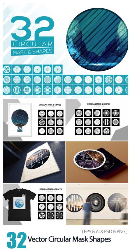 32 Vector Circular Mask Shapes | visualstorms visualstorms