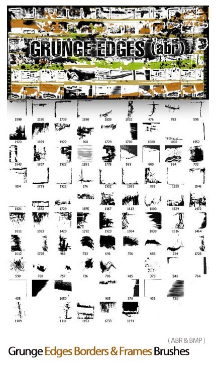 Grunge Edges Borders And Frames Brushes | visualstorms