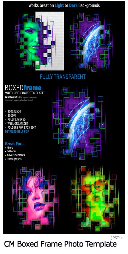 CM Boxed Frame Photo Template visualstorms | visualstorms