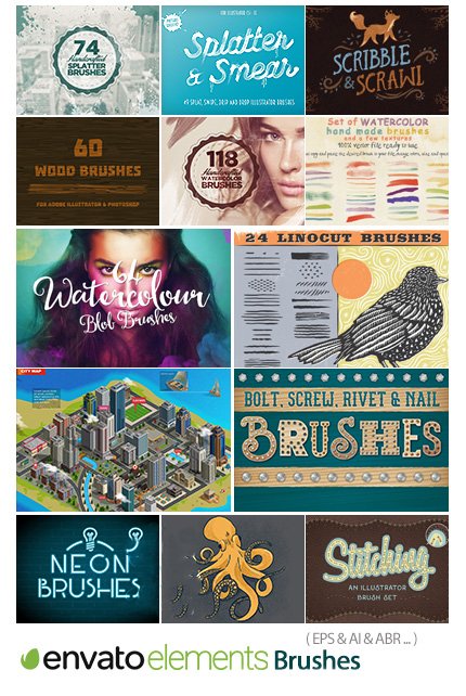 Envato Elements Photoshop And Illustrator Brushes | visualstorms