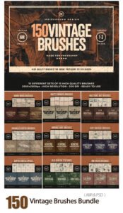 GraphicRiver 150 Vintage Brushes Bundle | visualstorms