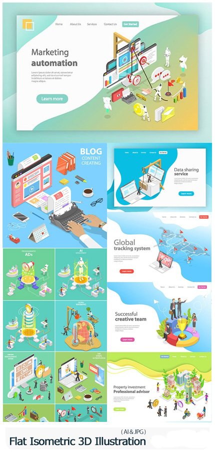 Flat Isometric Vector 3D Concept Illustration 04 | visualstorms