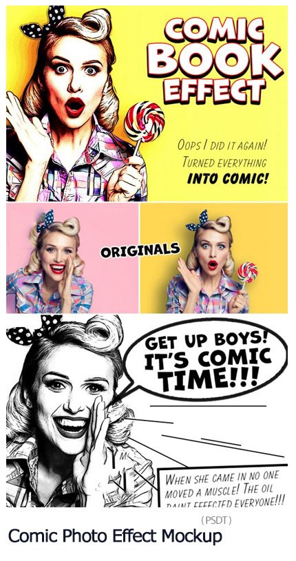 Comic Photo Effect Mockup | visualstorms Comic Photo Effect Mockup