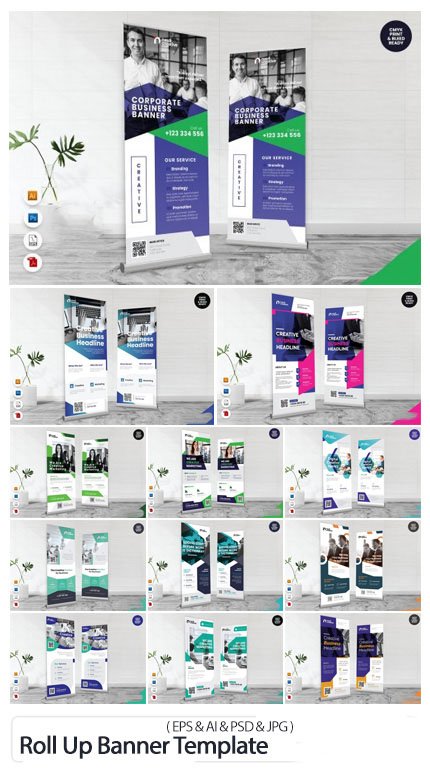 Creative And Corporate Roll Up Banner Template | visualstorms