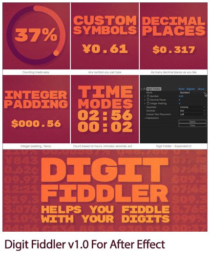 Digit Fiddler v1.0 For After Effect | visualstorms visualstorms