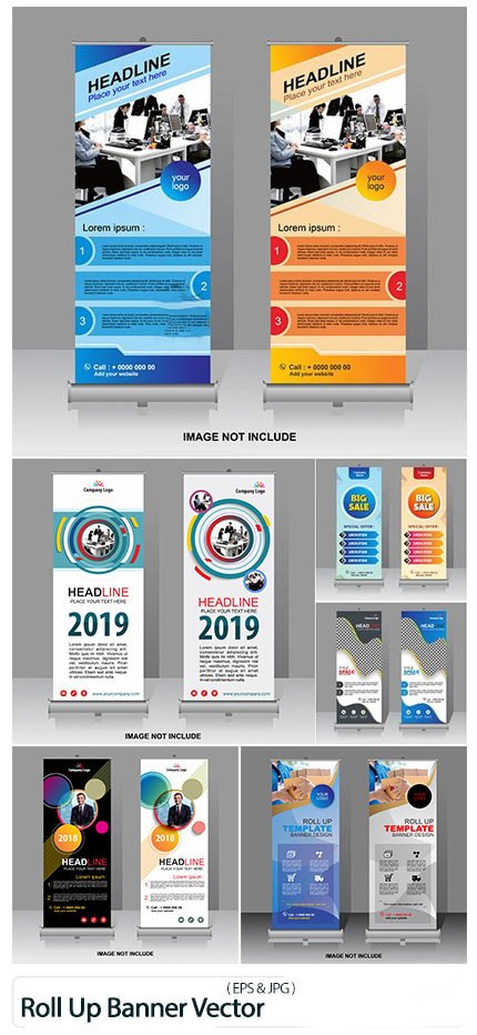 Roll Up Banner Vector Template | visualstorms % visualstorms