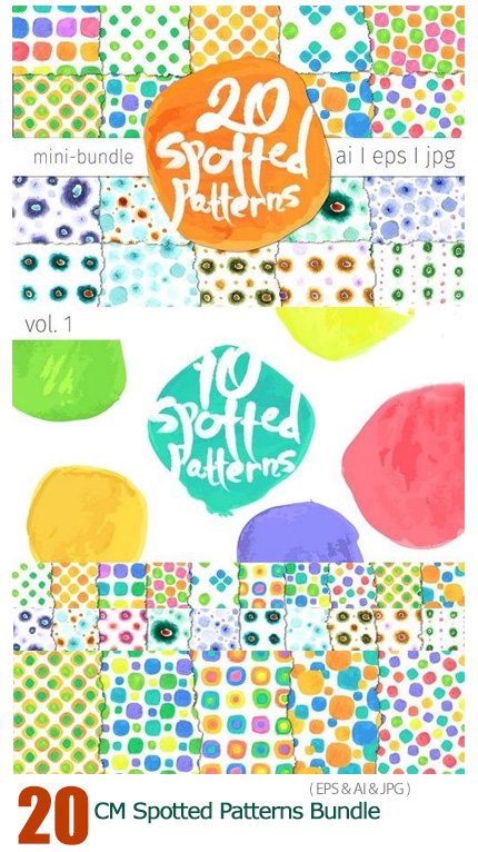 CM 20 Spotted Patterns Bundle | visualstorms