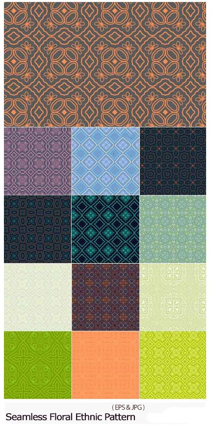 Seamless Floral Ethnic Pattern Vector | visualstorms