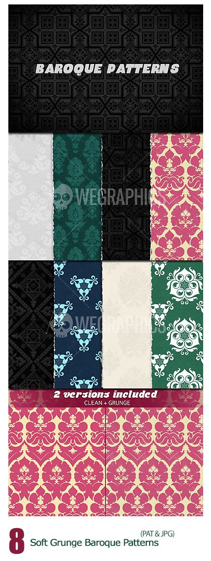 WeGraphics Soft Grunge Baroque Patterns | visualstorms