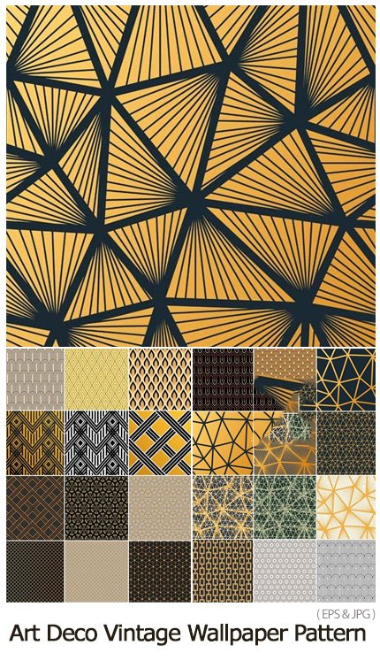 Art Deco Seamless Vintage Wallpaper Pattern | visualstorms
