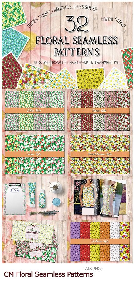 CM Floral Seamless Patterns | visualstorms
