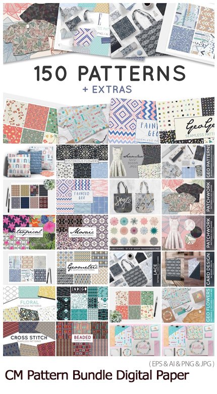 CM Pattern Bundle Digital Paper | visualstorms visualstorms