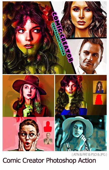 CreativeMarket Comic Creator Photoshop Action | visualstorms