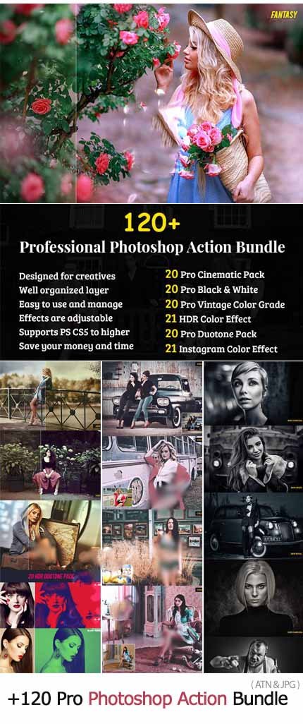 GraphicRiver 120 Pro Photoshop Action Bundle | visualstorms