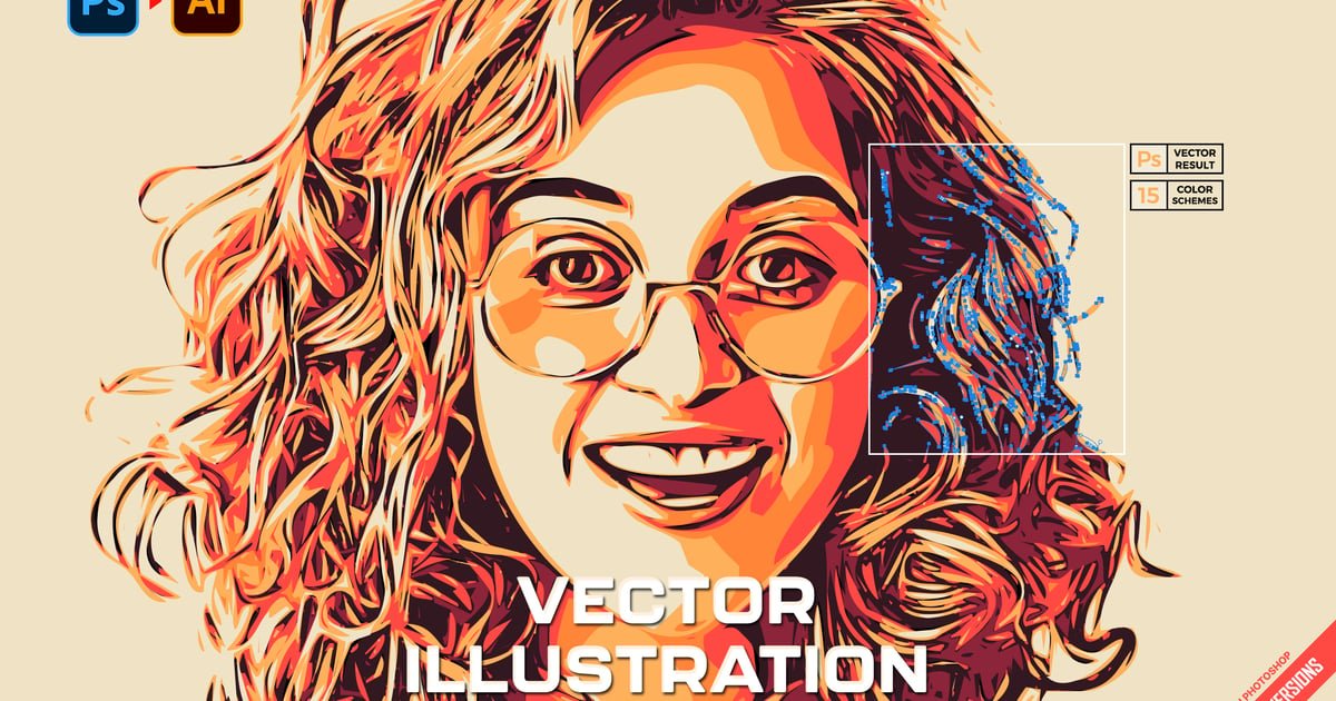 GraphicRiver Vector Illustration Photoshop Action | visualstorms