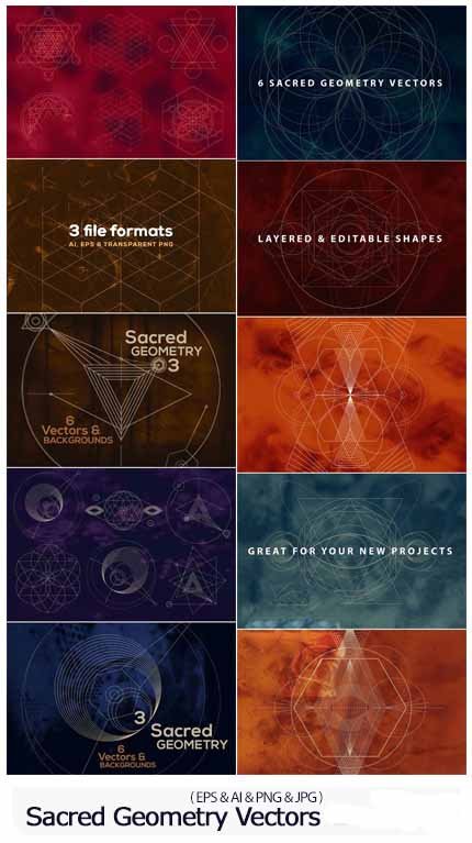 18 Sacred Geometry Vectors Backgrounds | visualstorms